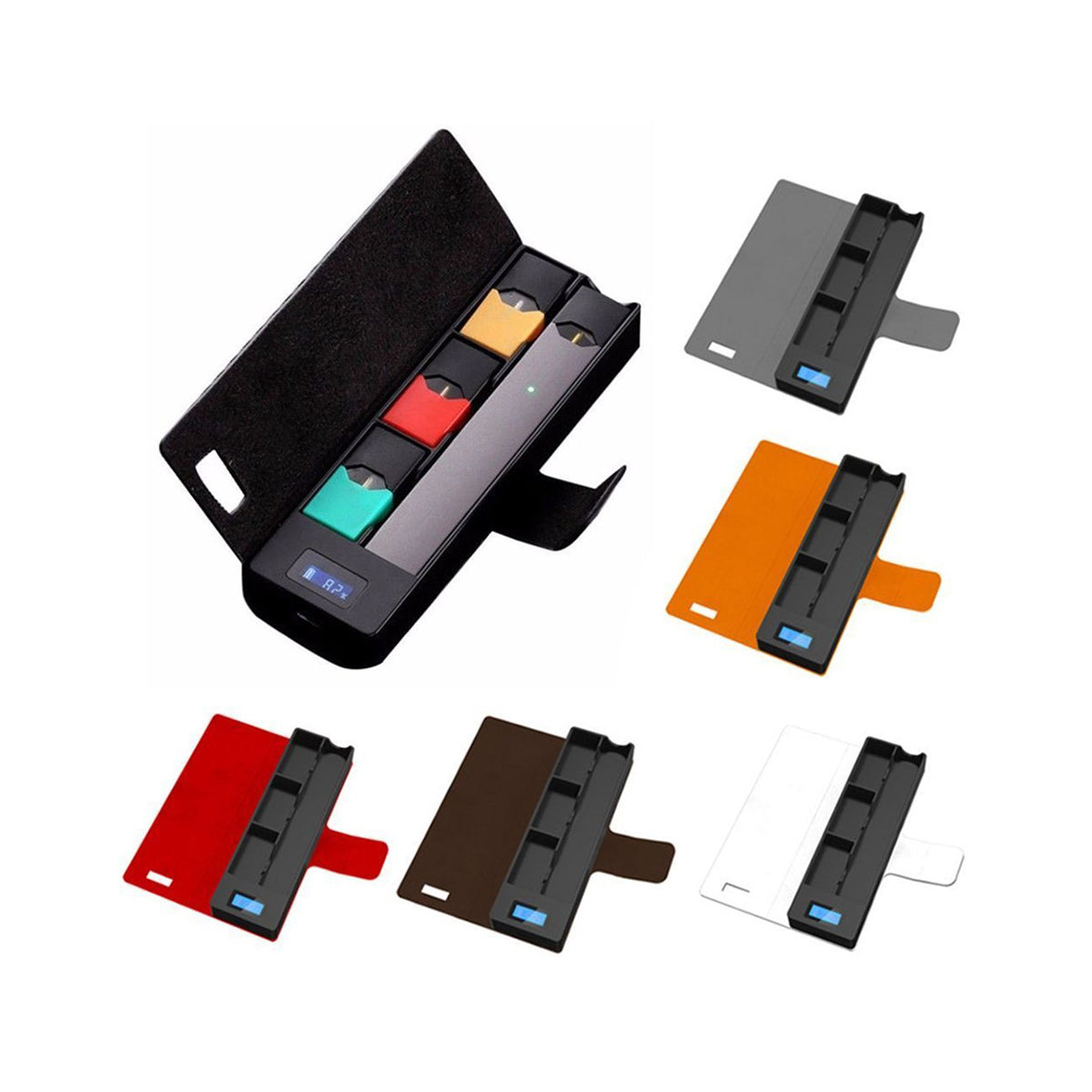 JUUL Compatible Charging Case with LCD indicator holds 3 pods 1200 mAh ...